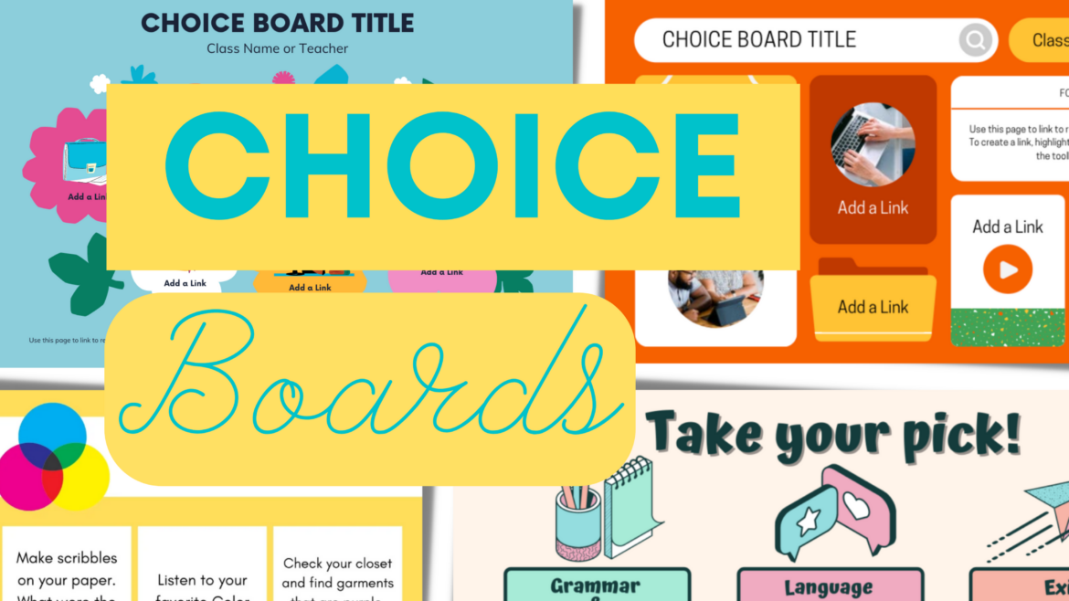 A Collection of Choice Board Examples and Templates • TechNotes Blog ...